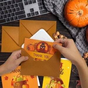 Funnlot Thanksgiving Cards 36PCS Bulk Thanksgiving Cards with Envelopes for Family Thankful Cards Fall Autumn Holiday Parties Celebrations Harvest Wedding Dinner Happy Thanksgiving Cards Bulk