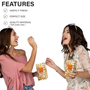 MT Products Large Popcorn Bags for Party - 4 oz. (Pack of 50) - Paper Popcorn Holders with Flat Bottom