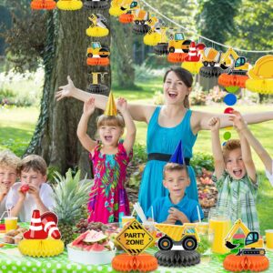 9 Pieces Construction Party Centerpieces Honeycomb Car Construction Centerpieces Truck Construction Centerpieces 3D Construction Table decorations for Birthday Party favors Supplies