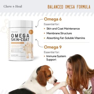 Dog Calming Treats and Salmon Oil Omega Treats for Skin and Coat -Anxiety and Stress Relief Supplement Thiamine and L-Tryptophan for Travel, Storms, Fireworks -Essential Fatty Acids, Omega 3, 6, and 9