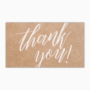 mobiusea creation 120pcs rustic kraft thank you inserts | 2" x 3.5" | thank you for supporting my small business cards | thank you cards small business | cute packaging for small business