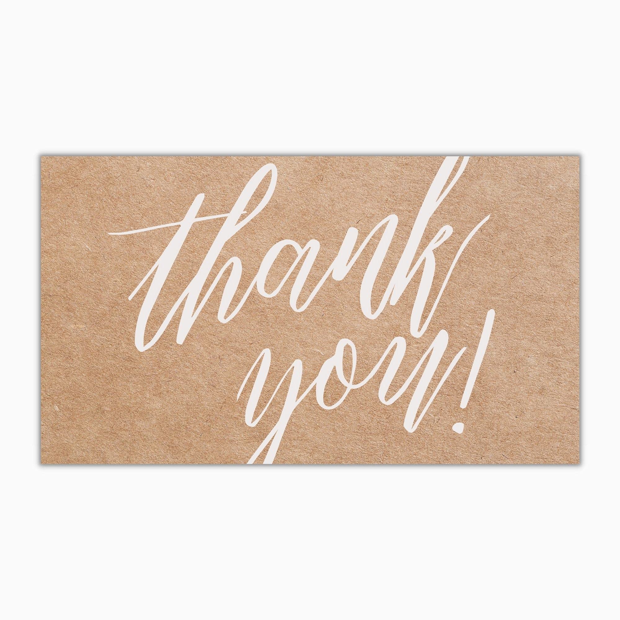 Mobiusea Creation 120pcs Rustic Kraft Thank You Inserts | 2" x 3.5" | Thank You For Supporting My Small Business Cards | Thank You Cards Small Business | Cute Packaging for Small Business