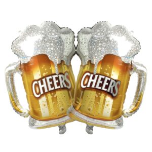 bieufbji beer cup balloons set of 2, beer mug cheers foil balloons fit for summer party, beer festival, birthday party wedding and more decor