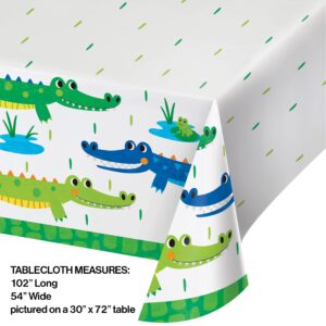 Kids Alligator Birthday Party Supplies Set | Zoo Safari Disposable Paper Plates Napkins Tablecloth and Crocodile Decorations for 24 (85 Pieces)