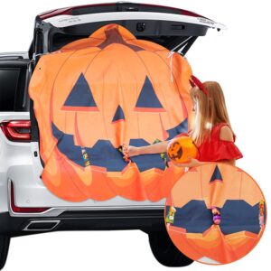 versrh halloween pumpkin trunk or treat car banner, halloween pumpkin decorations car archway garage decor, car decoration exterior trunk or treat party supplies funny party decor for outdoor