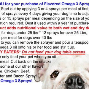 Flavored Sprays Bacon and Duck Flavored Omega 3 Spray. Made in The USA. All Natural Ingredients