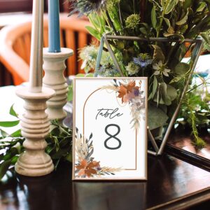 Indie Autumn Floral Table Numbers/Set Of 28 Wedding Table Number Cards / 4" x 6" Indie Botanical Design/Made In The USA