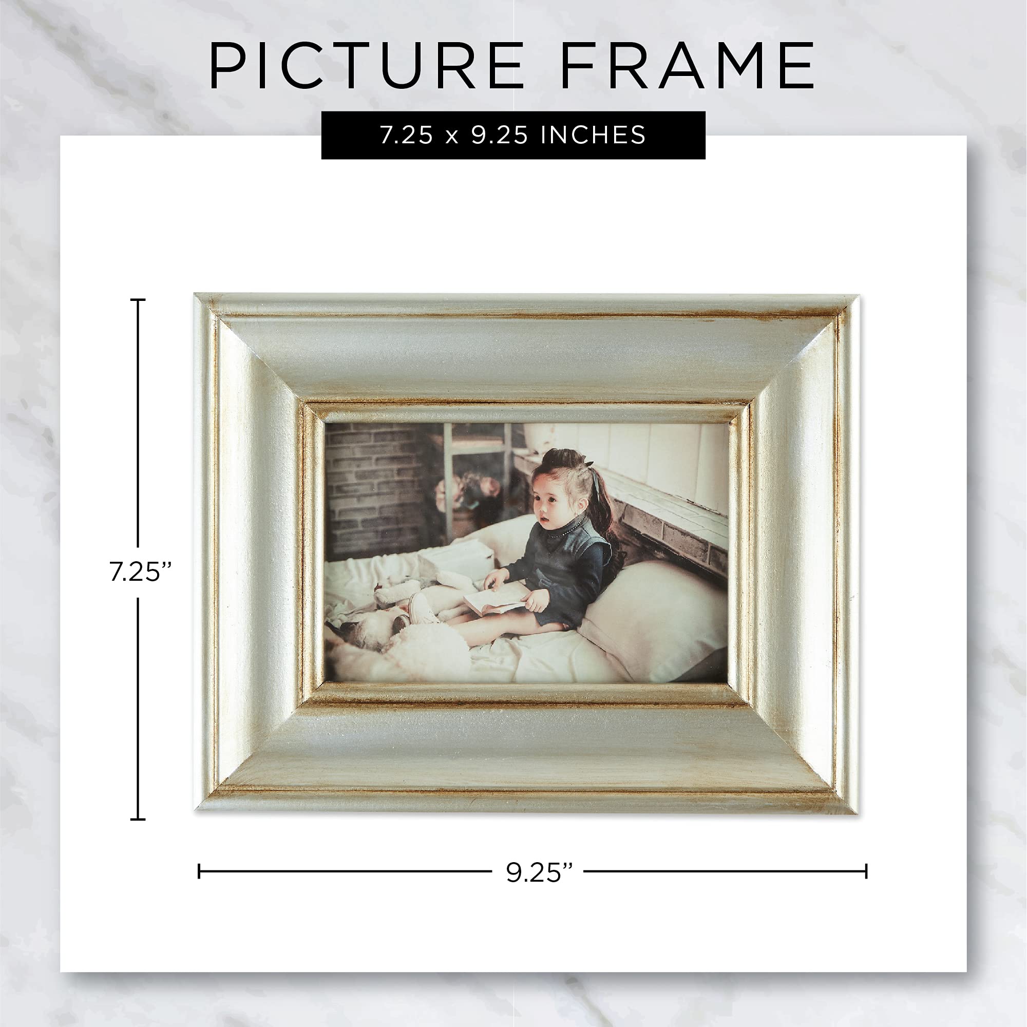 DII Distressed Wooden Picture Frame Collection Rustic Farmhouse Inspired, 4x6, Antique Stone