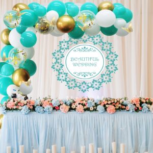 Teal Balloon Garland Kit - 122pcs Teal Balloon Arch Kit with Gold Butterfly, Turquoise Balloon Garland Kit for Birthday Graduation Wedding Baby Shower Engagement Festival Party