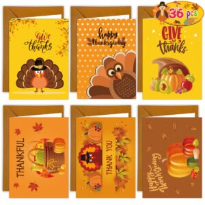 funnlot thanksgiving cards 36pcs bulk thanksgiving cards with envelopes for family thankful cards fall autumn holiday parties celebrations harvest wedding dinner happy thanksgiving cards bulk