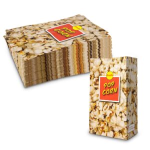 mt products large popcorn bags for party - 4 oz. (pack of 50) - paper popcorn holders with flat bottom