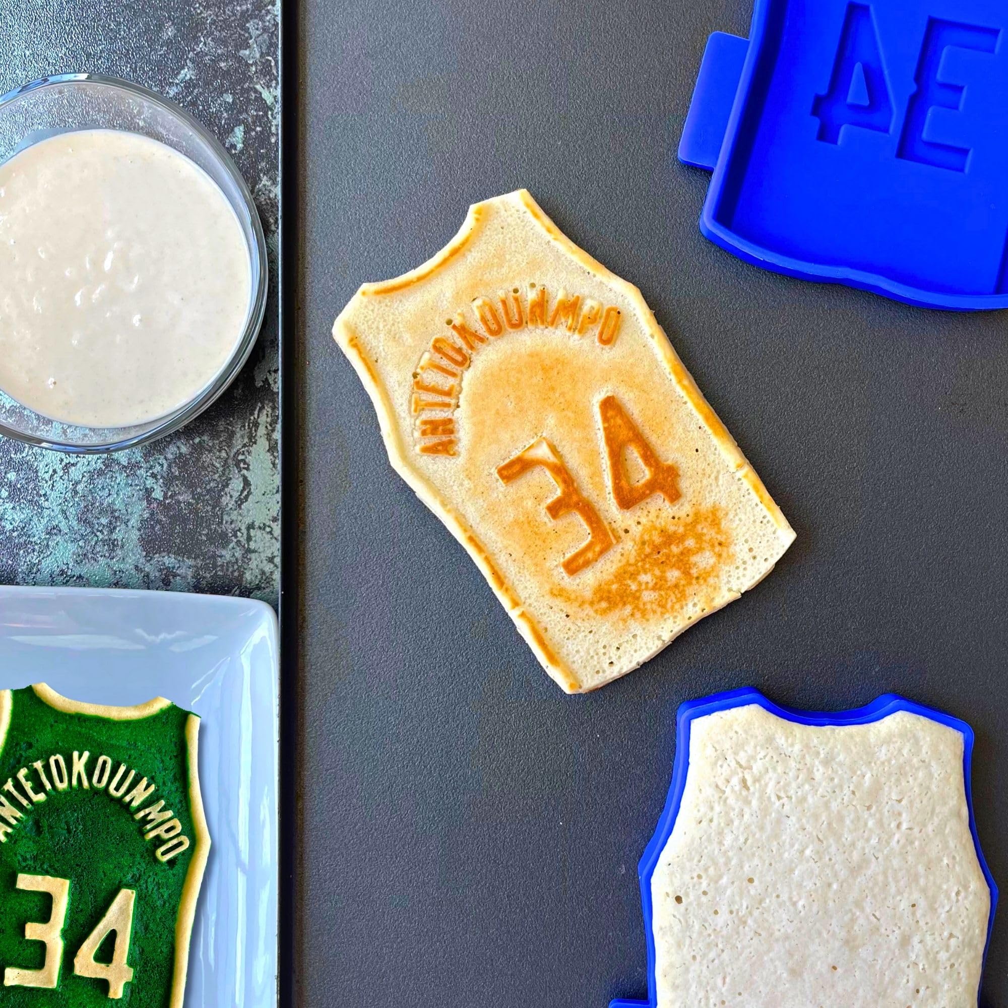 ZaveryCakes NBA Licensed Giannis Antetokounmpo Jersey Silicone Mold, For Basketball Fans, Pancakes, Pizza, Cakes, Brownie, Chocolate, and More, Perfect for Game Day Treats, Non-Stick,Dishwasher Safe