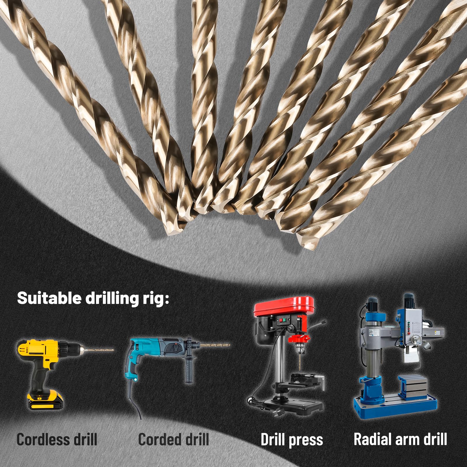 CaRoller Cobalt Drill Bit Set 29-Piece M35 Cobalt Steel Metal Drill Bits Durable Round Shank Drill Sets for Steel, Wood Plastic Sheet Metal – Includes Practical Cup-Type Holder