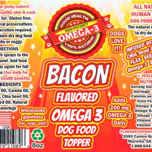 Flavored Sprays Bacon and Duck Flavored Omega 3 Spray. Made in The USA. All Natural Ingredients