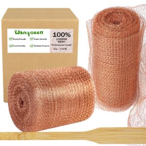 Copper Mesh Roll for Mice Rat Repellent, Sturdy 5’’ * 32Ft Copper Wool Mouse Trap Hole Filler for Bat Snail Bird Control with Packing Tool