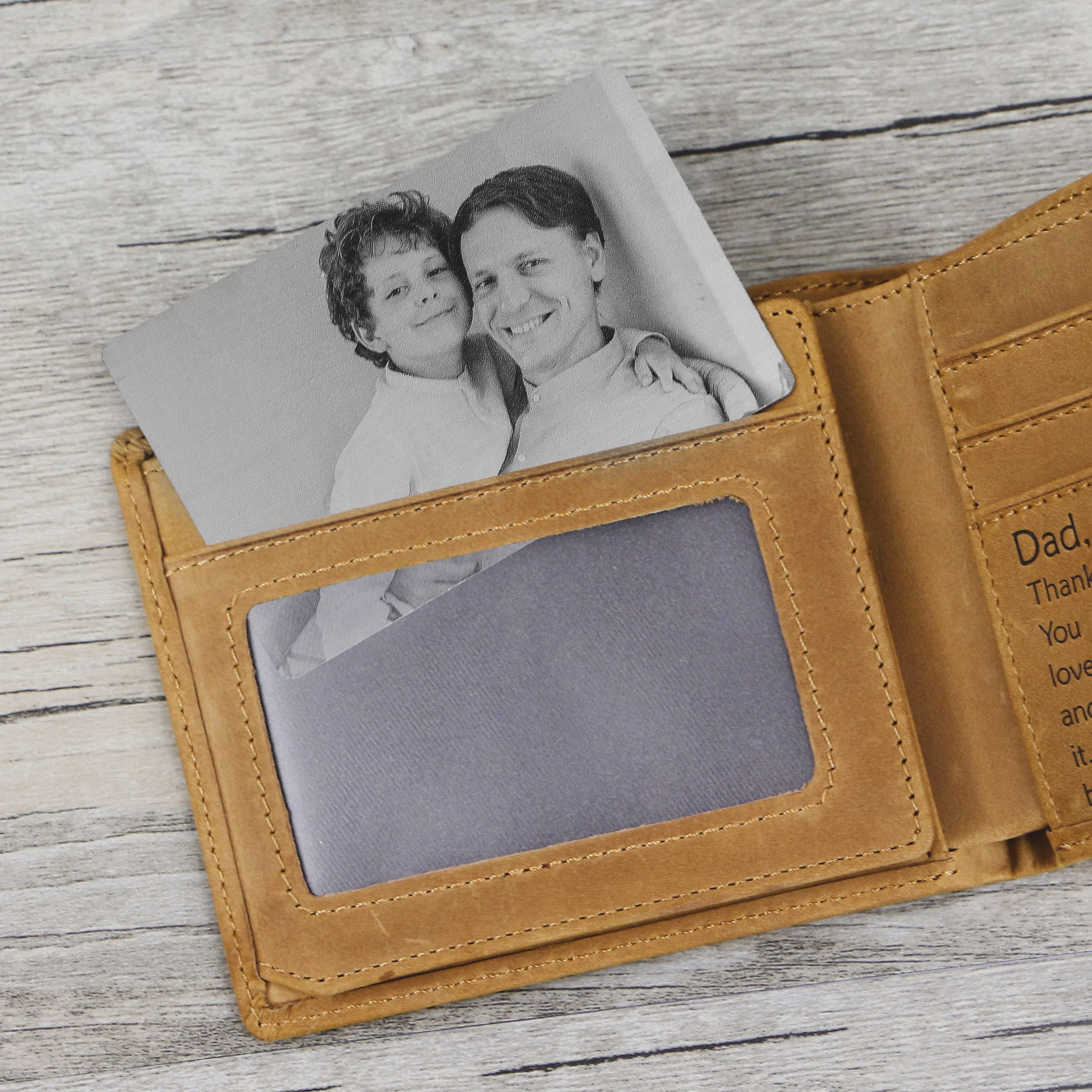 KWOOD Personalized Custom Metal Wallet Card - Custom Stainless Steel Wallets Card Photos And Text - Best Dad Wallet Card Father's Day Birthday Gifts