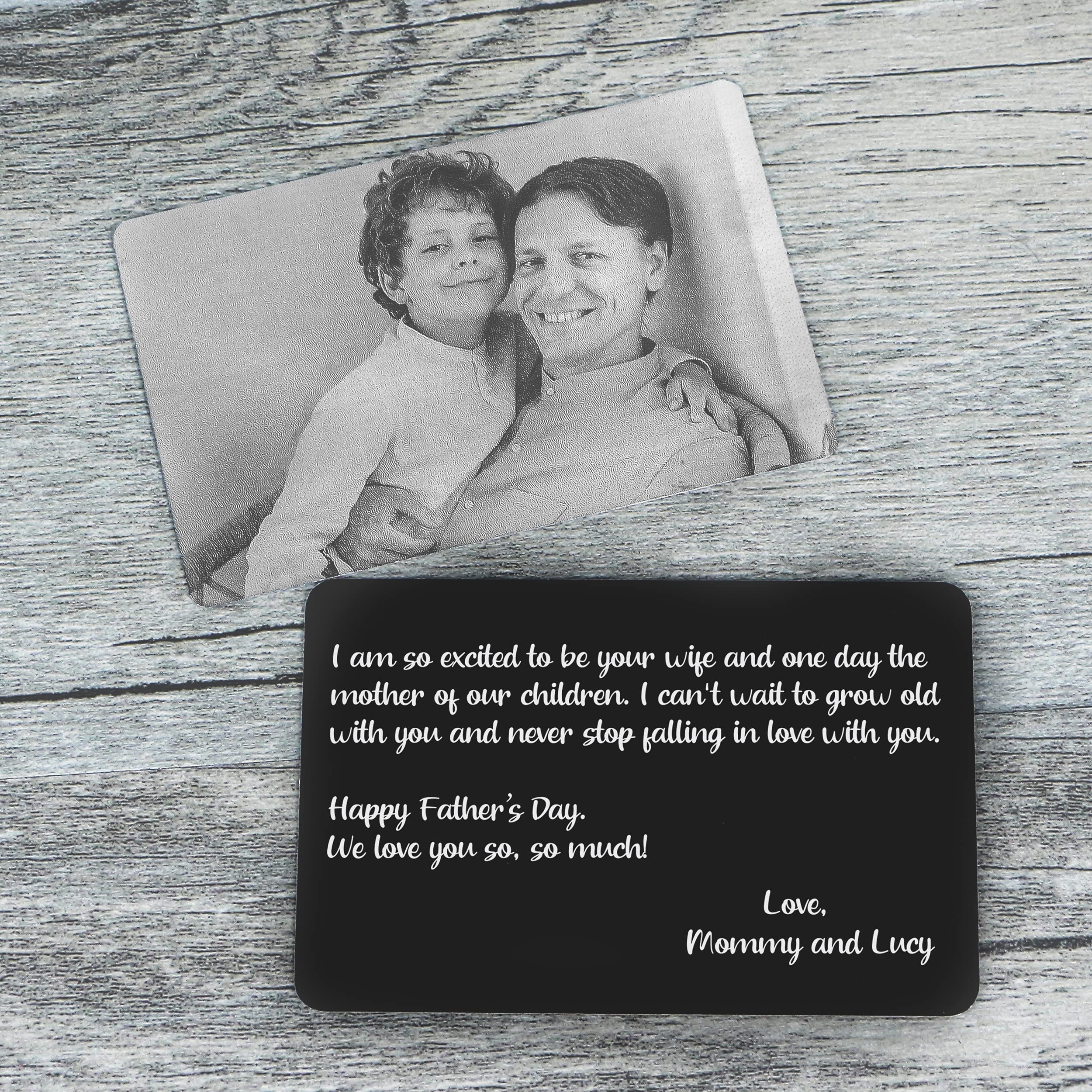 KWOOD Personalized Custom Metal Wallet Card - Custom Stainless Steel Wallets Card Photos And Text - Best Dad Wallet Card Father's Day Birthday Gifts