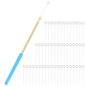 stonylab inoculating loops, 1 reusable inoculating holder and 50 pcs nichrome inoculating loops for lab microbiology