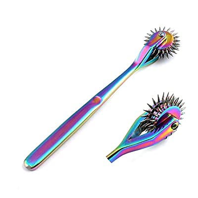 Fun Guru Wartenberg Neuro Pinwheel Stainless Steel 3 Head Diagnostic Instrument Pin Wheel - Multi Color Rainbow