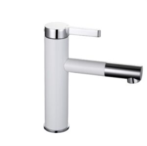 qazwsxed lesangbaihuodian white spray painting bath sink faucet bathroom cold and hot tap crane with aerator 360 rotating f1052-14/15 (color : f1052 14)