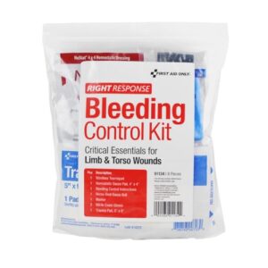 first aid only 91134 critical essentials bleeding control kit for limb & torso wounds, 8 pieces