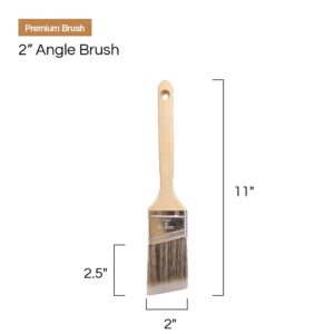 Vermeer Paint Brushes - 4-Pack - 2" Angle Sash Brushes for All Latex and Oil Paints & Stains - Home Improvement - Interior & Exterior Use