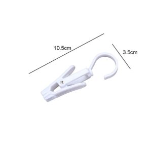 6 Pieces Laundry Hooks Clips Clothes Pins Rotating Laundry Hook Hanging Clips Plastic Fabric Chips Hanging Curtain Clips Tent Tarp Clips for Home Office Workshop Travel Outdoor Camp, White