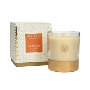 Votivo Spiced Chai 10 oz Holiday Candle | Soy Wax Blend | Fall Candle | Pumpkin Candle | Candle Gifts | Fall Home Decor | Long Burning & Highly Scented