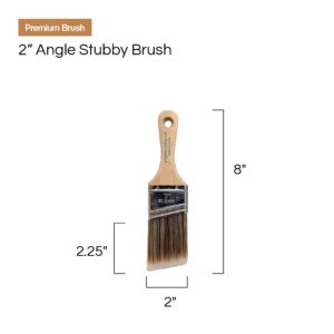 Vermeer Paint Brushes - 4-Pack - 2" Angle Stubby Brushes for All Latex and Oil Paints & Stains - Home Improvement - Interior & Exterior Use