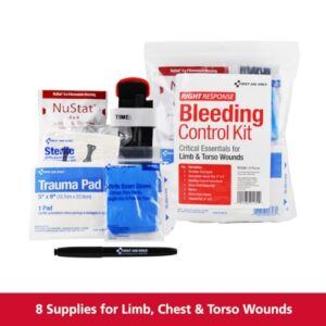 First Aid Only 91134 Critical Essentials Bleeding Control Kit for Limb & Torso Wounds, 8 Pieces