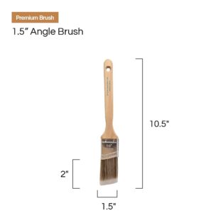 Vermeer Paint Brushes - 6-Pack - 1.5" Angle Sash Brushes for All Latex and Oil Paints & Stains - Home Improvement - Interior & Exterior Use