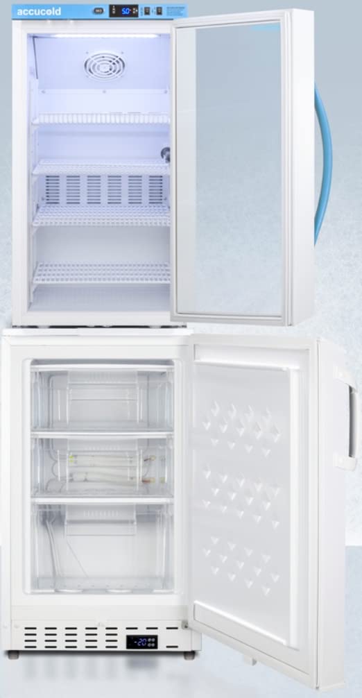 Accucold ARG3PV-ADA305AFSTACK Stacked Combination of ARG3PV Automatic Defrost Vaccine Refrigerator with ADA305AF Manual Defrost Vaccine Freezer, Hospital Grade Cords with Green Dot Plugs