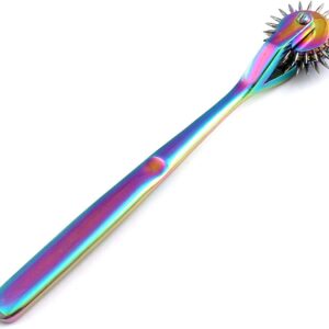 Fun Guru Wartenberg Neuro Pinwheel Stainless Steel 3 Head Diagnostic Instrument Pin Wheel - Multi Color Rainbow