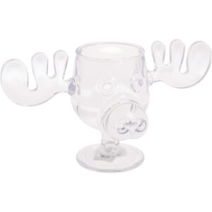 spoontiques - national lampoon’s christmas vacation acrylic moose cup - griswold moose mug - 4.5” - 6 ounce,clear