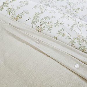 Laura Ashley Home - Queen Duvet Cover Set, Cotton Reversible Bedding with Matching Shams, Medium Weight Bedding for All Seasons (Lindy Green, Queen)