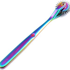 Fun Guru Wartenberg Neuro Pinwheel Stainless Steel 3 Head Diagnostic Instrument Pin Wheel - Multi Color Rainbow