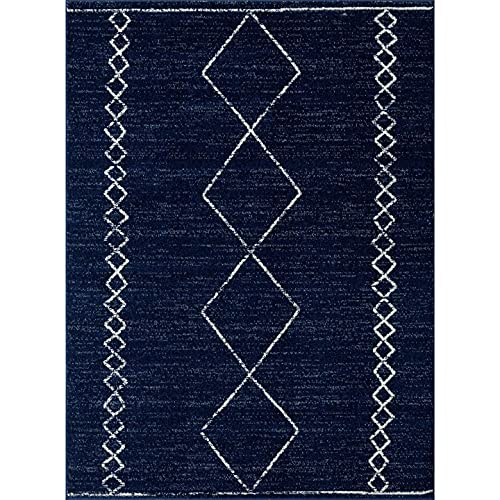 LUXE WEAVERS Daphnes Navy 6x9 Boho Moroccan Geometric Area Rug 2735