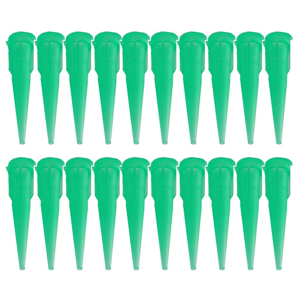 Auniwaig 100PCS 18 Ga Plastic Tapered Pinhead Blunt End Adhesive Dispenser Tip Luer Syringe Needle Tip Dispensing Fill Needle for Oil or Glue Applicator