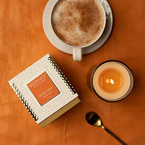 Votivo Spiced Chai 10 oz Holiday Candle | Soy Wax Blend | Fall Candle | Pumpkin Candle | Candle Gifts | Fall Home Decor | Long Burning & Highly Scented