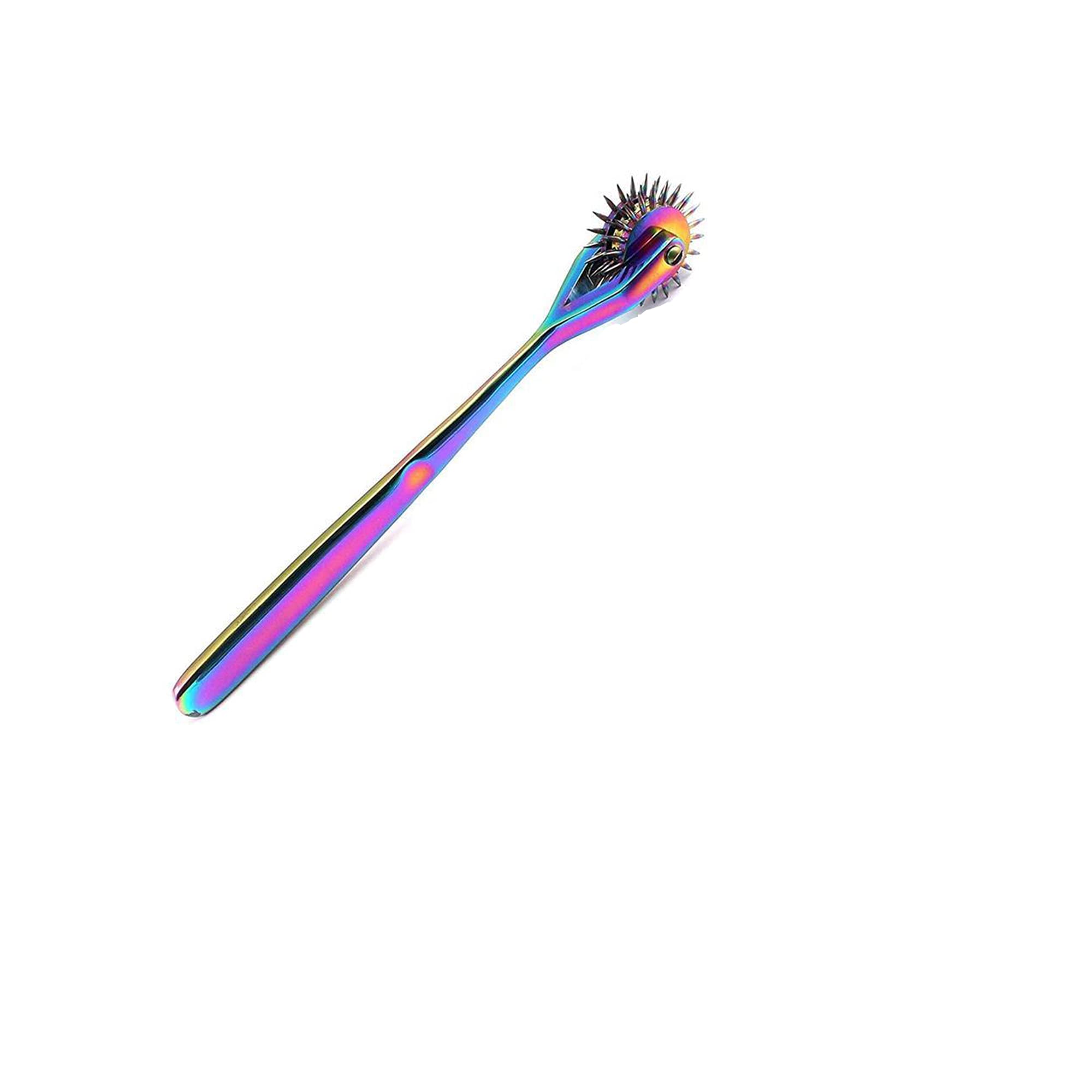 Fun Guru Wartenberg Neuro Pinwheel Stainless Steel 3 Head Diagnostic Instrument Pin Wheel - Multi Color Rainbow