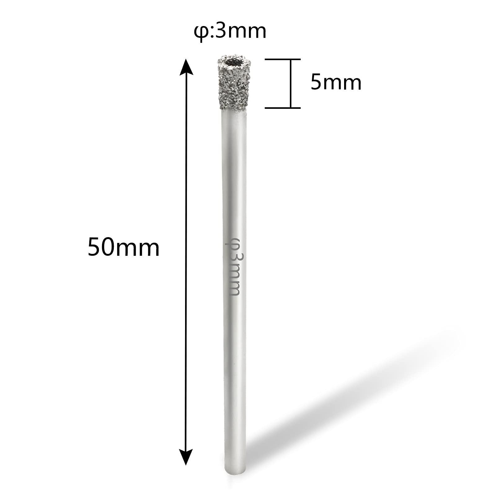 Jamiikury 1/8" / 3mm Diamond Hole Saw Drill Bits, Glass Hole Saw Tile Hole Saw Suitable for Ceramic Glass Tile Porcelain Marble - Pack of 15