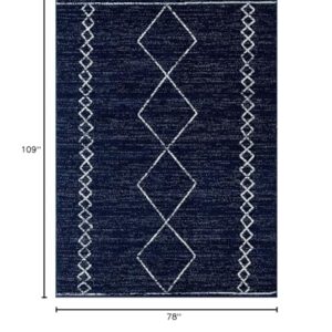 LUXE WEAVERS Daphnes Navy 6x9 Boho Moroccan Geometric Area Rug 2735