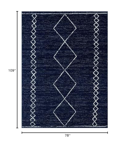 LUXE WEAVERS Daphnes Navy 6x9 Boho Moroccan Geometric Area Rug 2735