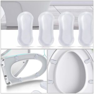 DOITOOL 5PCS Toilet Seat Bumper Silicone Noise Dampening Bumpers Universal Toilet Bumper Replacement Cushioning Pads Gasket for Bathroom Home Hotel Supplies Transparent