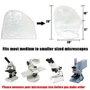 Microscope Dust Cover Fit Full Size Standard Microscopes, 20" L x 20" W - lensmeter Instruments Accessories, PVC, Waterproof, 1 Pcs