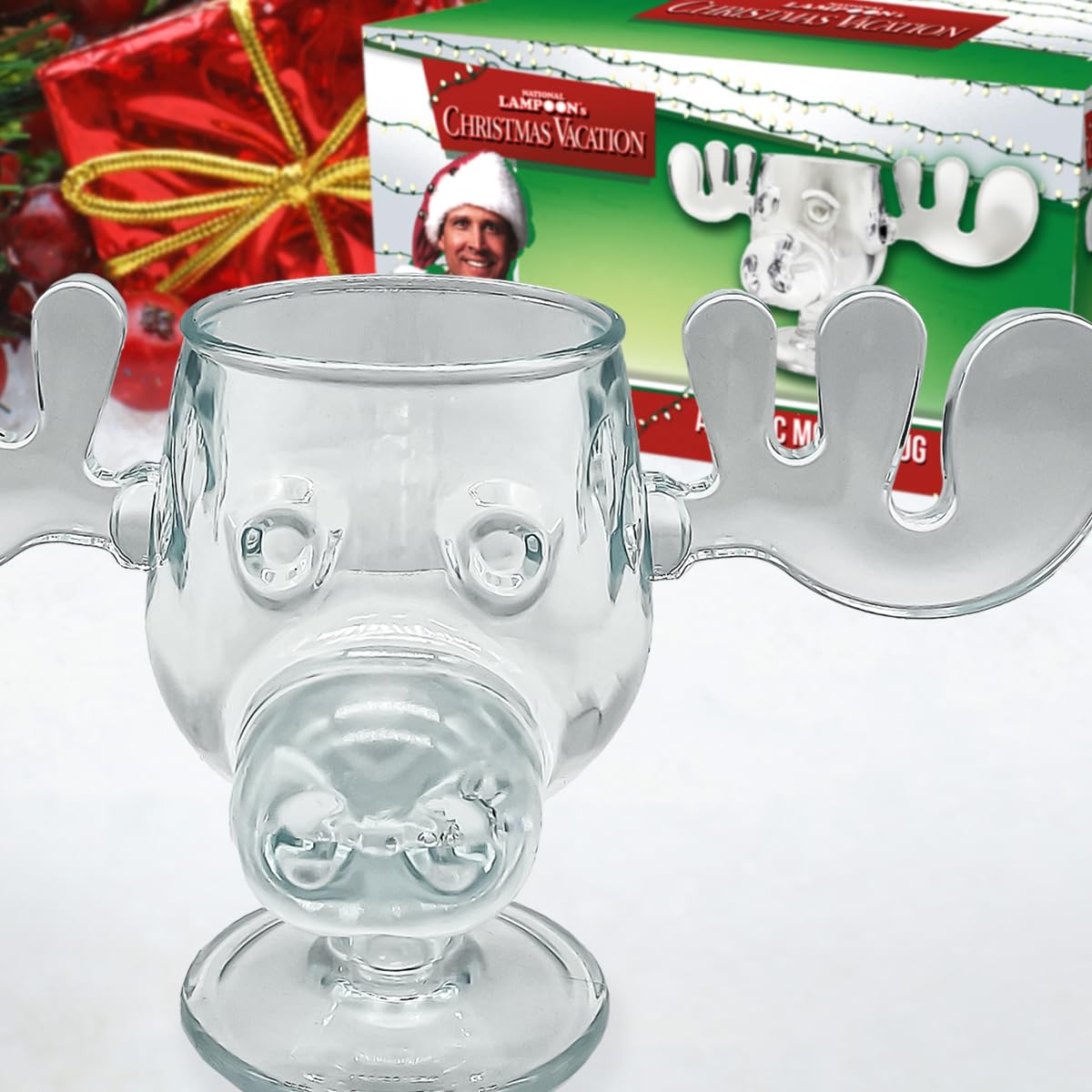 Spoontiques - National Lampoon’s Christmas Vacation Acrylic Moose Cup - Griswold Moose Mug - 4.5” - 6 Ounce,Clear