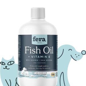 Fera Pets - Health Bundle of 3, Includes Fish Oil for Cats and Dogs (8oz), Organic Probiotics for Dogs and Cats with Prebiotics (60 Scoops), Hip and Joint Support for Dogs (90 Soft Chews)