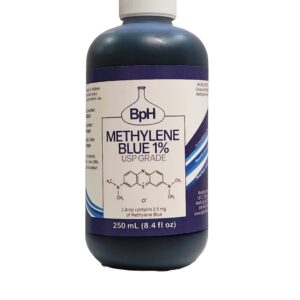 Methylene Blue, 1% USP (Pharmaceutical) Grade, 250 mL (8.4 fl oz); 3rd Party Tested