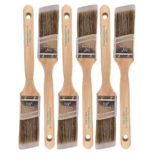 vermeer paint brushes - 6-pack - 1.5" angle sash brushes for all latex and oil paints & stains - home improvement - interior & exterior use