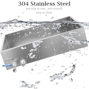 Marada Maple Syrup Evaporator Pan with a Valve Two interfaces Steam Table Pan 304 Stainless Jam Food Pan Chafing Pan for Home, Outdoor, Cooking (30"L x 16" W x 9.5" H)